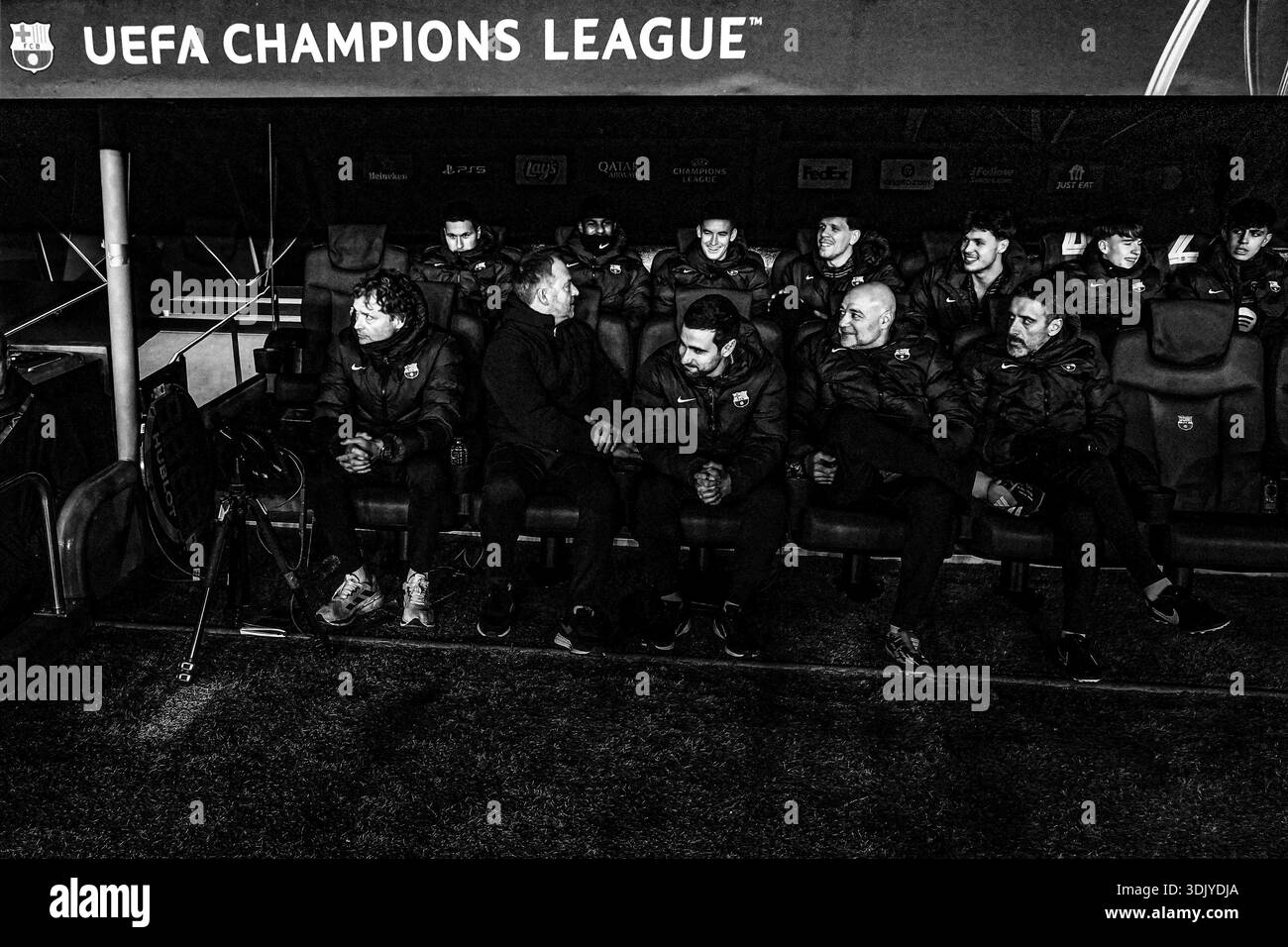 FC Barcelona bench during the UEFA Champions League match, match day 8 ...