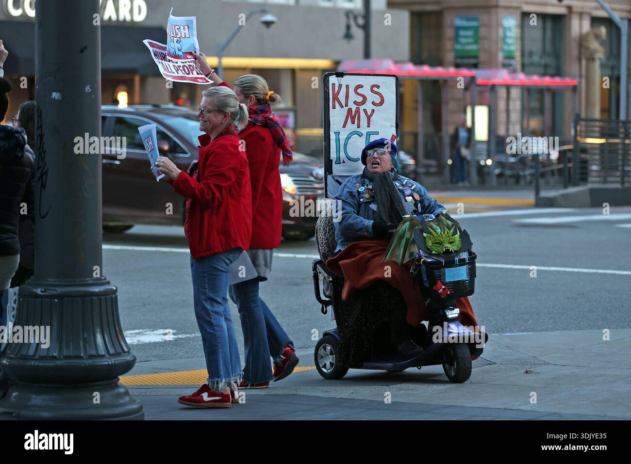 Karen Star joins the National Nurses United RN members Anti-ICE vigil ...