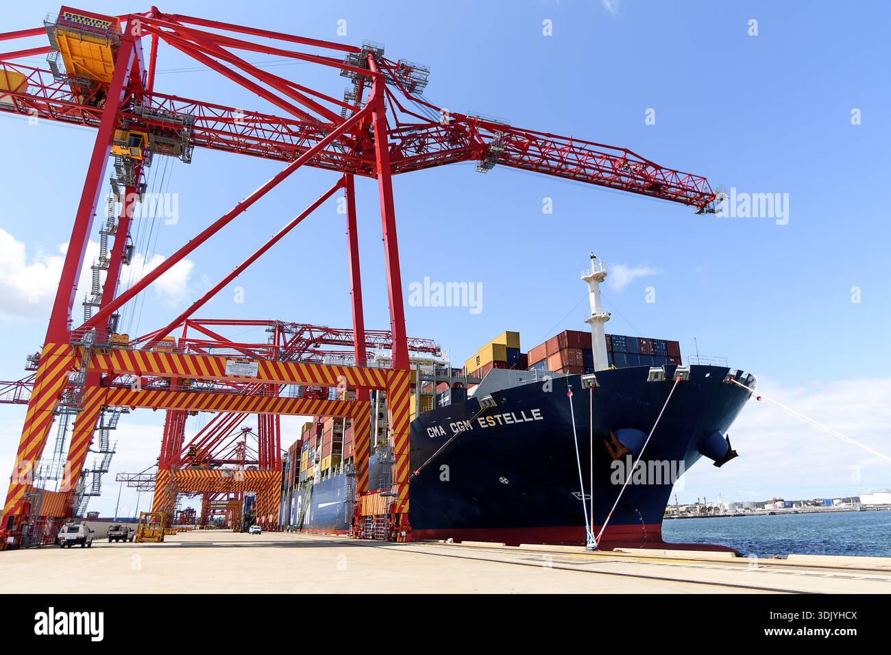 A large container ship arrives at Port Botany in Sydney Tuesday ...