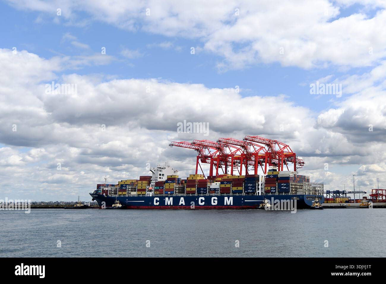 A large container ship arrives at Port Botany in Sydney Tuesday ...