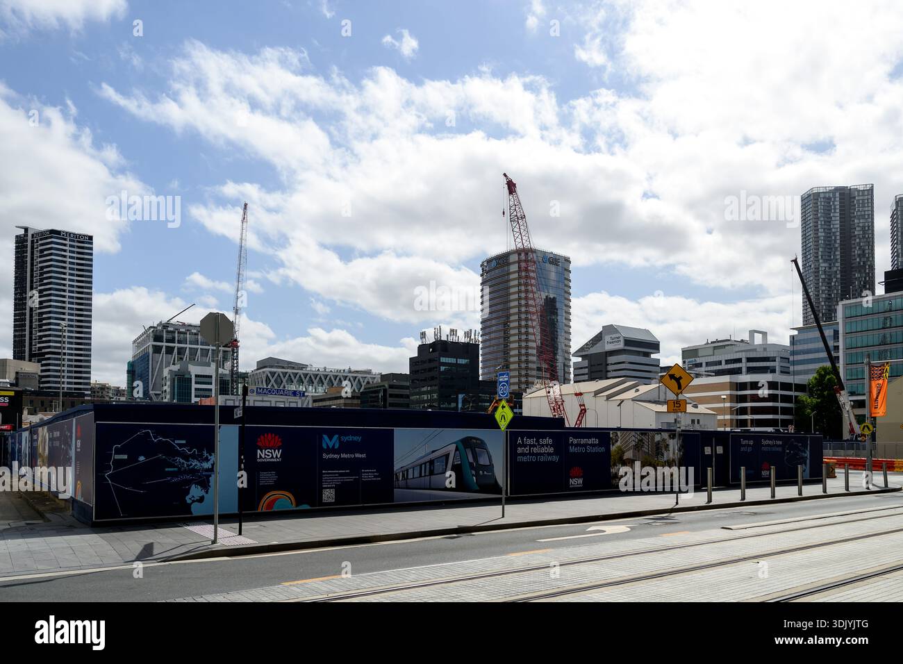 A general view of Parramatta Metro Station under construction in ...