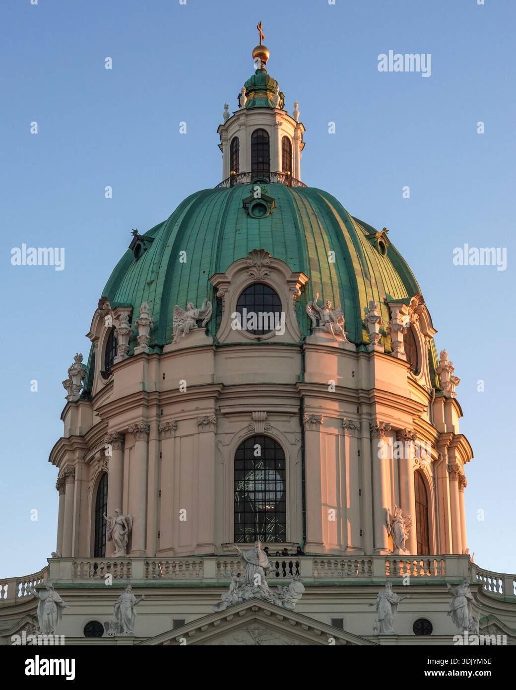 Vienna's Karlskirche (St. Charles Church) with it's baroque facade ...