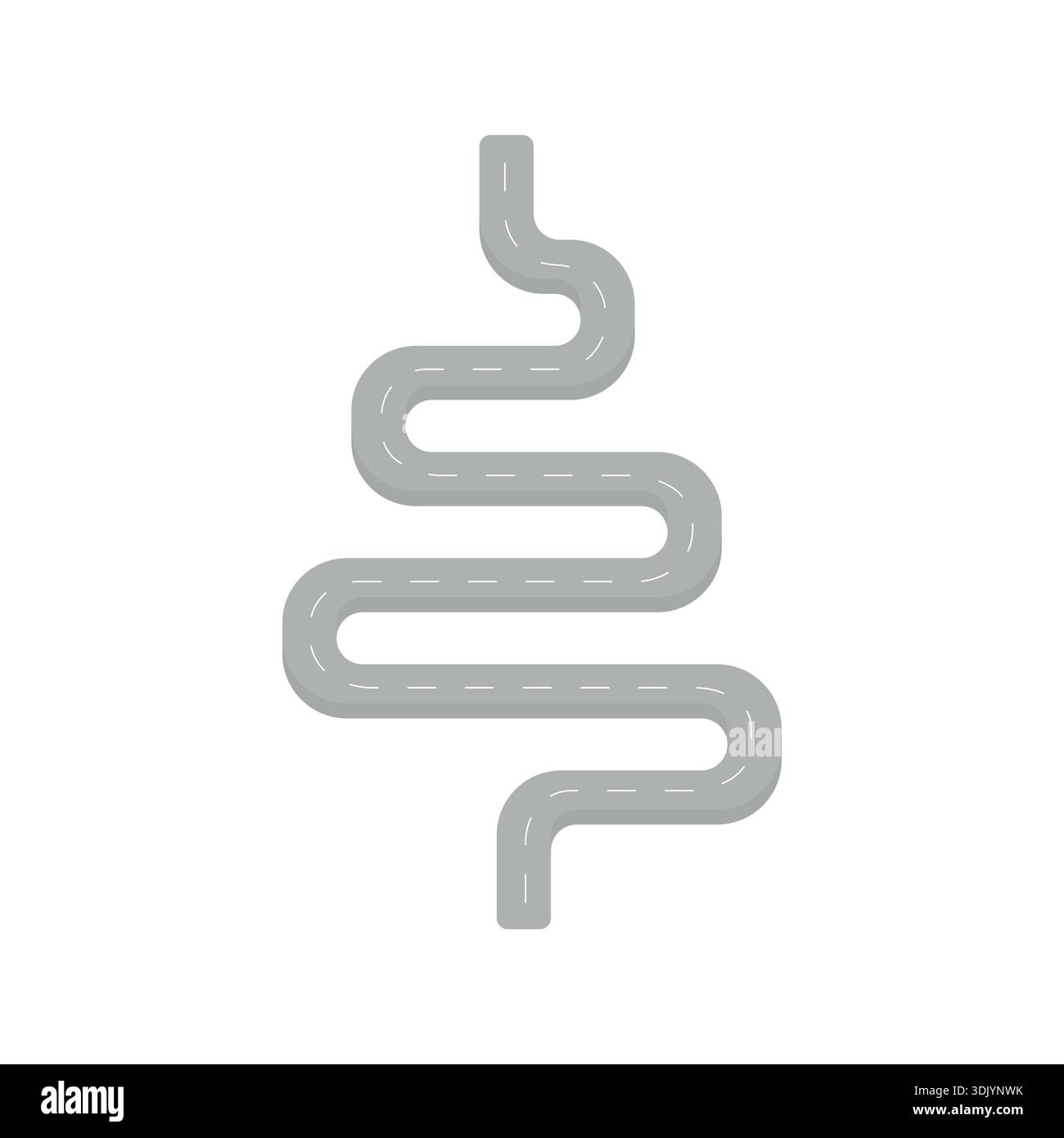 Road top view curved on white background Stock Vector Image & Art - Alamy