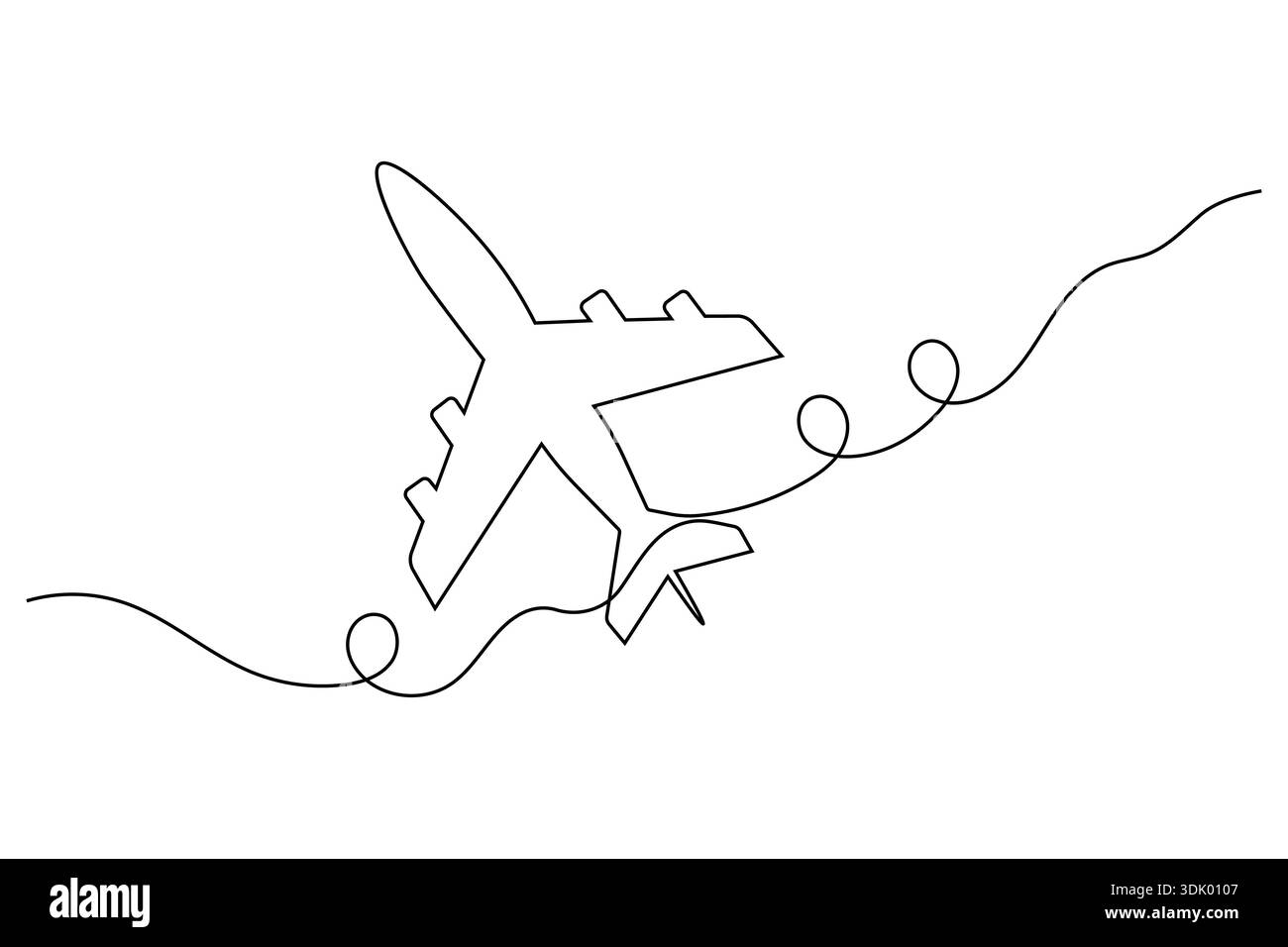 airplane icon continues one lien drawiig minimalist outline vectors ...