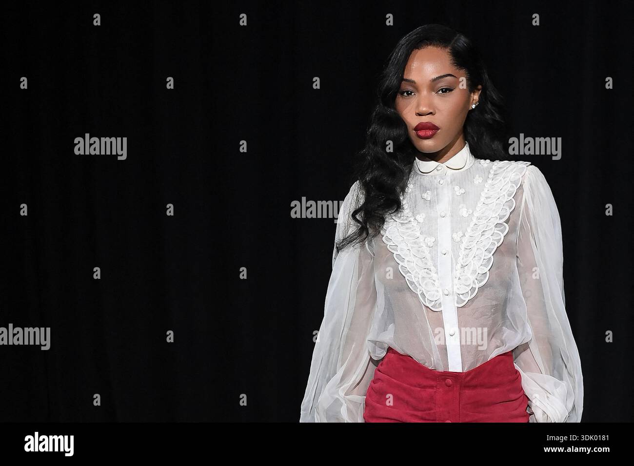 Quenlin Blackwell at the Valentino fashion show as part of Haute ...