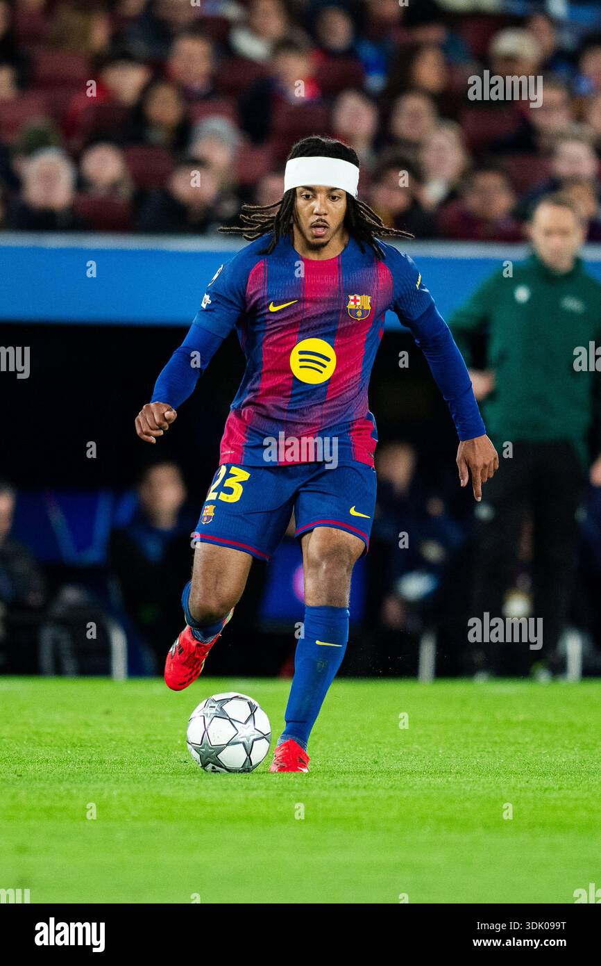 Barcelona, Spain, 28, January, 2026. FC Barcelona player (23) Jules ...