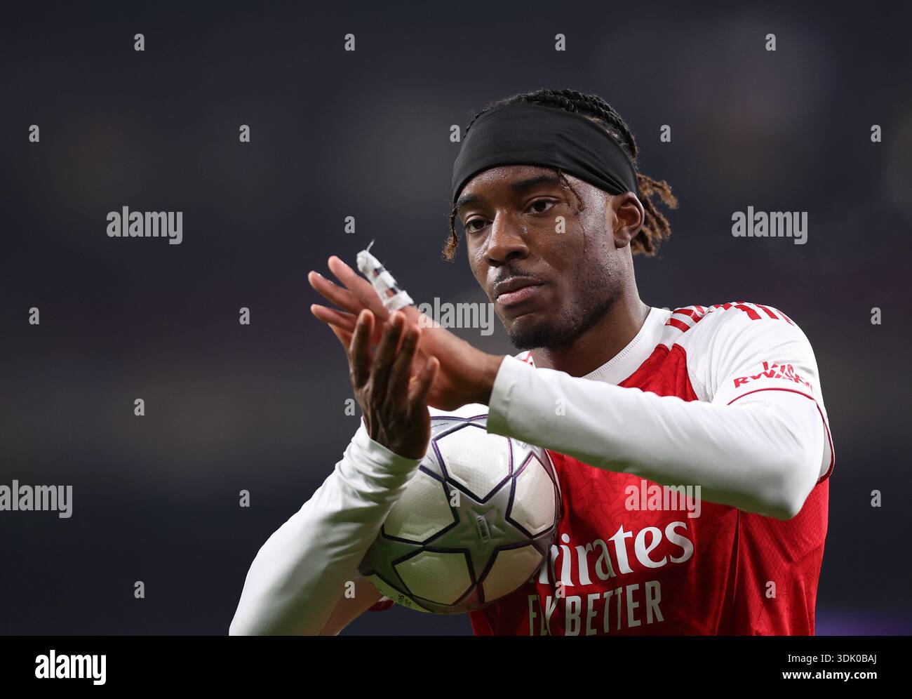 London, England, 28th January 2026. Noni Madueke of Arsenal during the ...