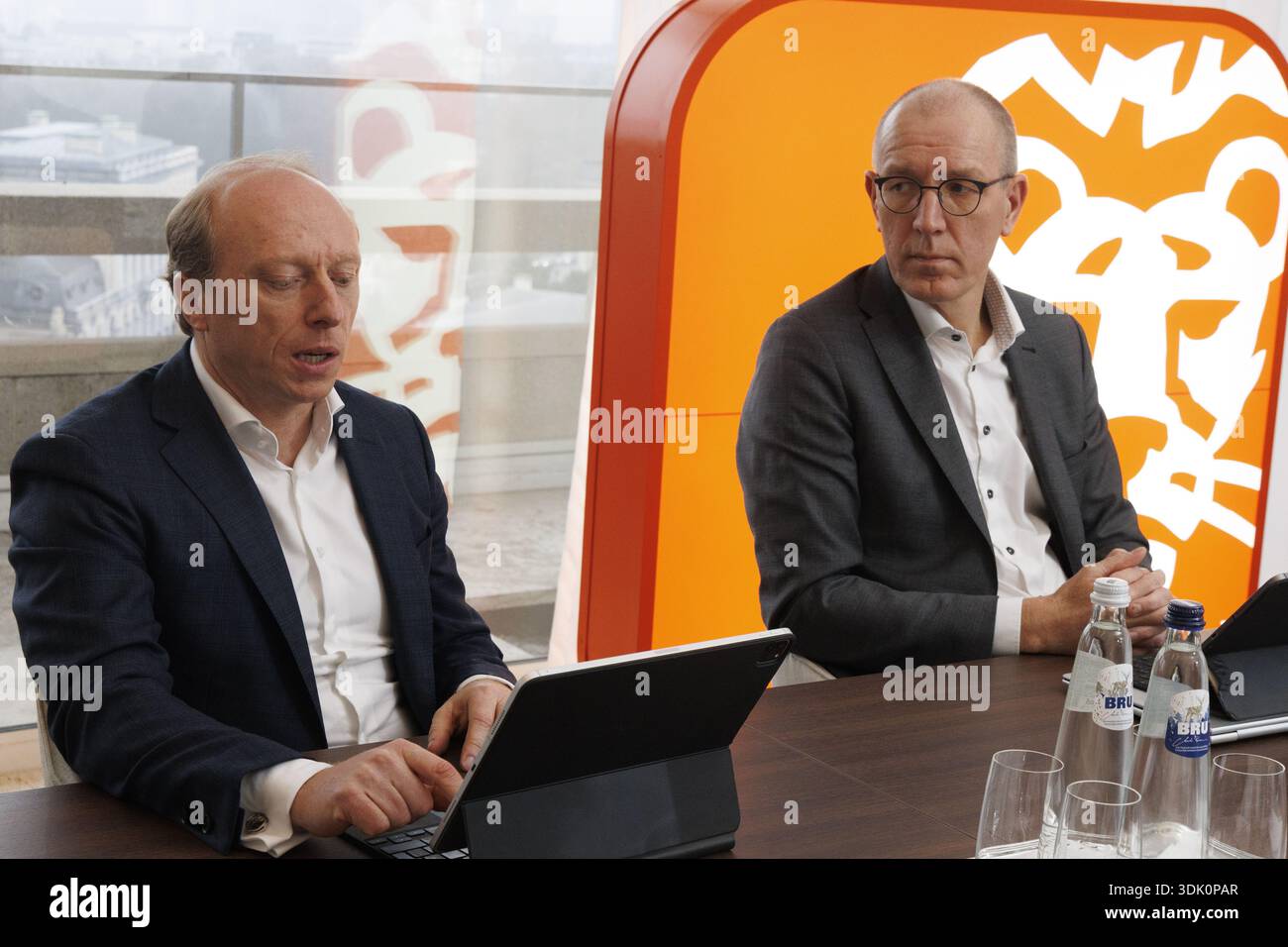 Brussels, Belgium. 29th Jan, 2026. ING CEO Peter Adams and ING CFO Hans ...
