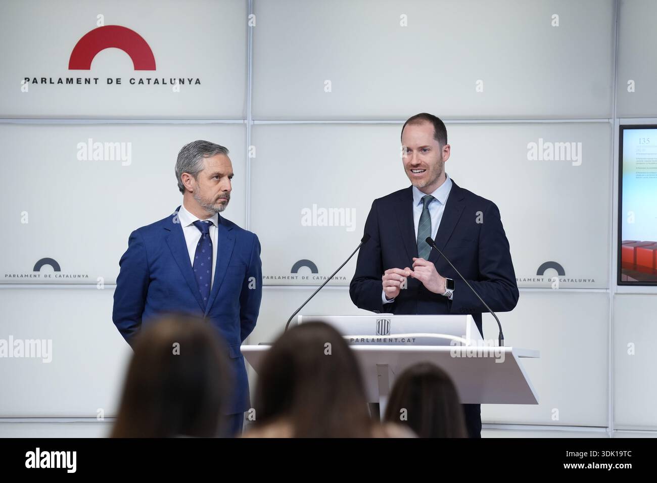 The deputy secretary of the PP, Juan Bravo, and the PP spokesman in the ...