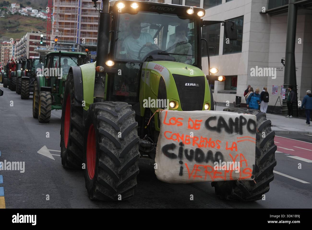 Tractors during a tractor march in Bilbao, 29 January 2026, in Bilbao ...
