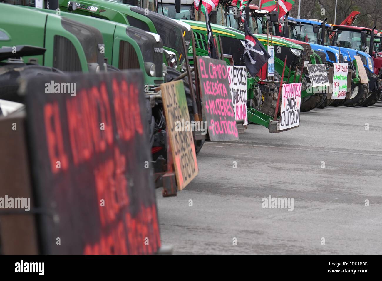 Tractors during a tractor march in Bilbao, 29 January 2026, in Bilbao ...
