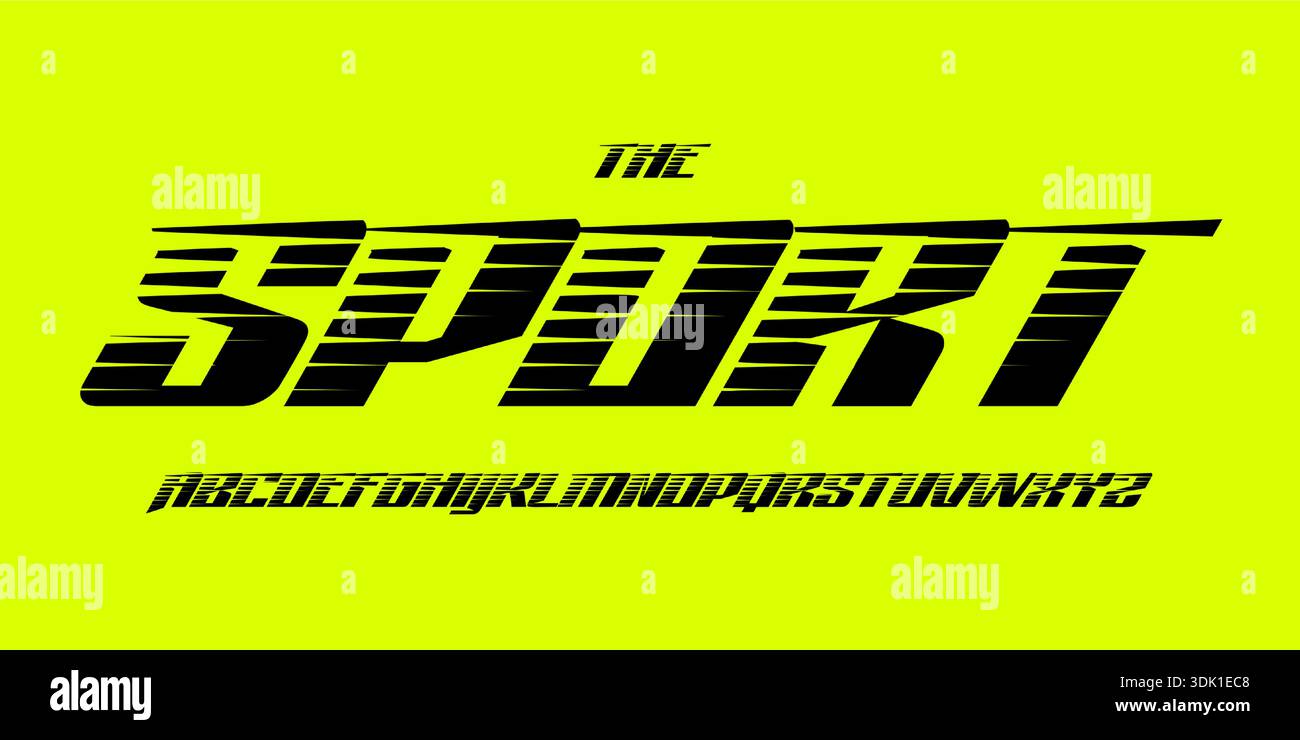Airforce sports alphabet, sharp dynamic letters, bold speed font for ...