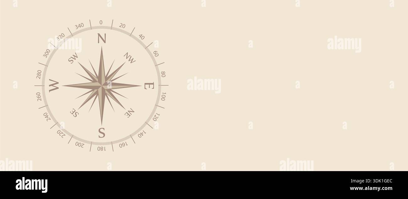 compass icon on paper background Stock Photo - Alamy