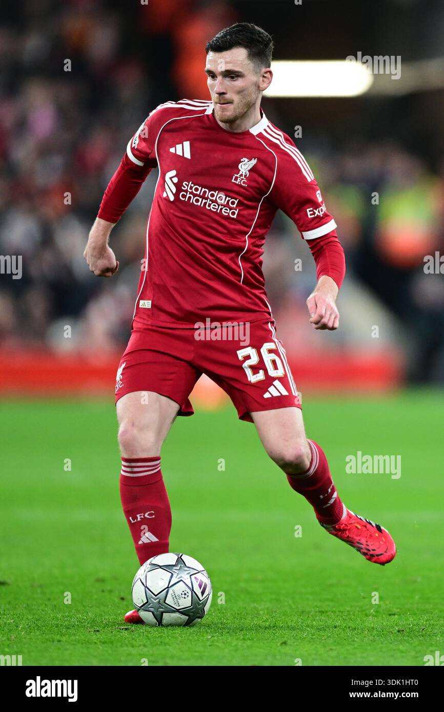 Liverpool, England, 28th January 2026. Andrew Robertson of Liverpool ...