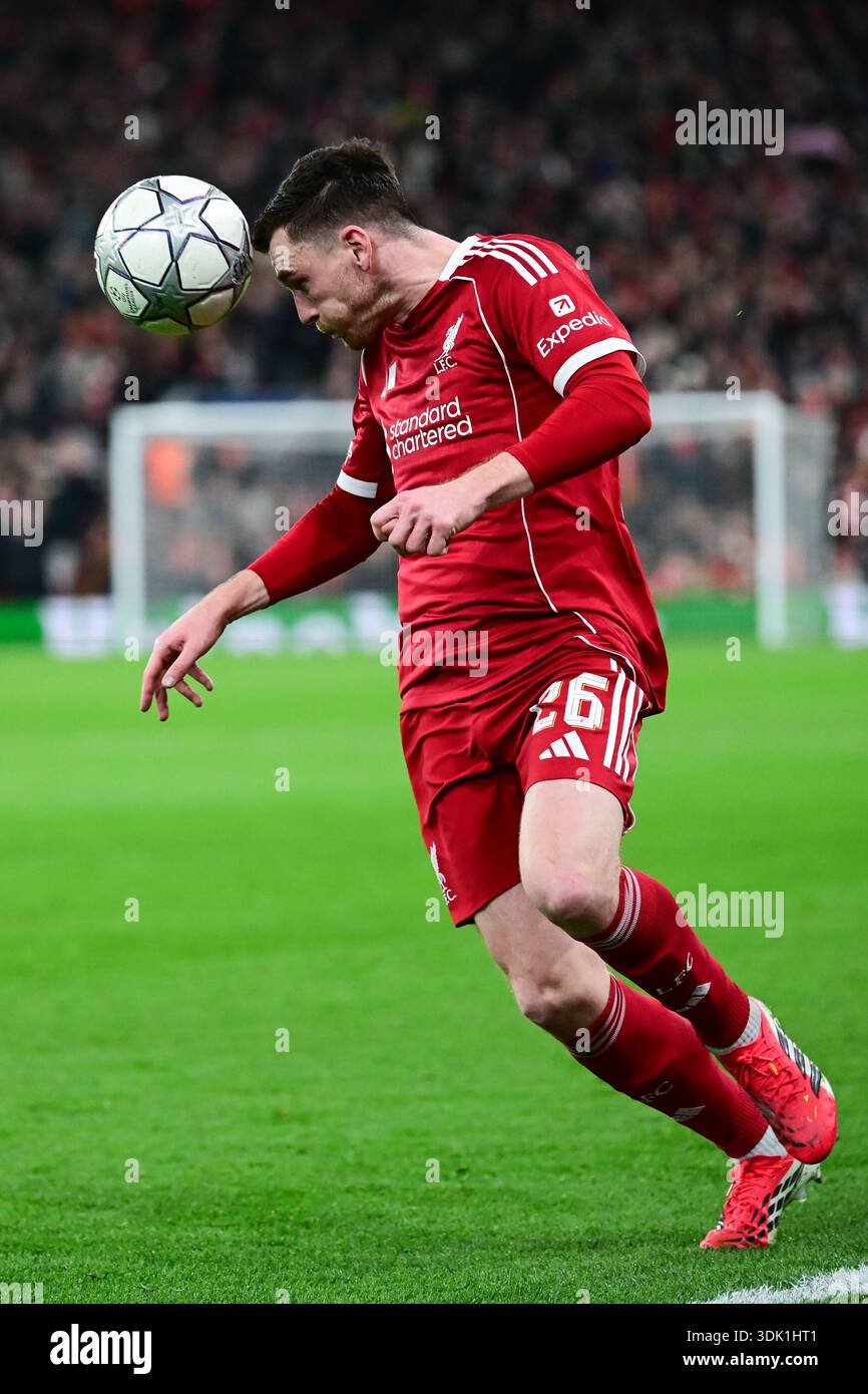 Liverpool, England, 28th January 2026. Andrew Robertson of Liverpool ...