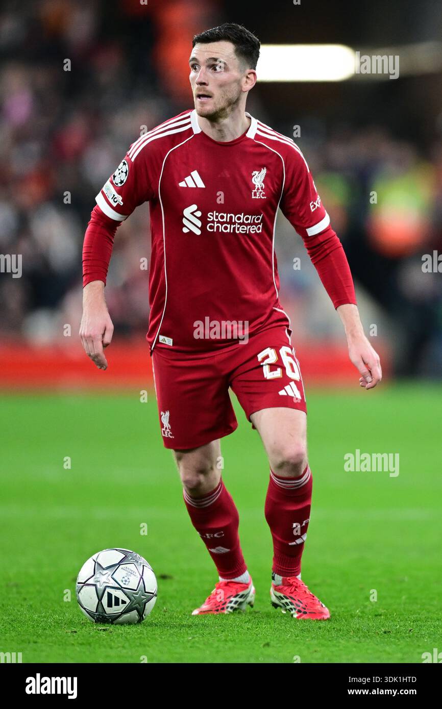 Liverpool, England, 28th January 2026. Andrew Robertson of Liverpool ...
