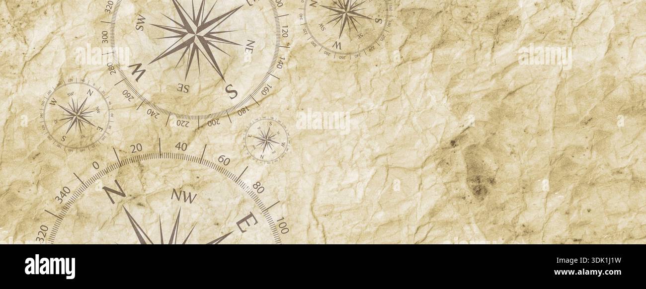compass icon on paper background Stock Photo - Alamy
