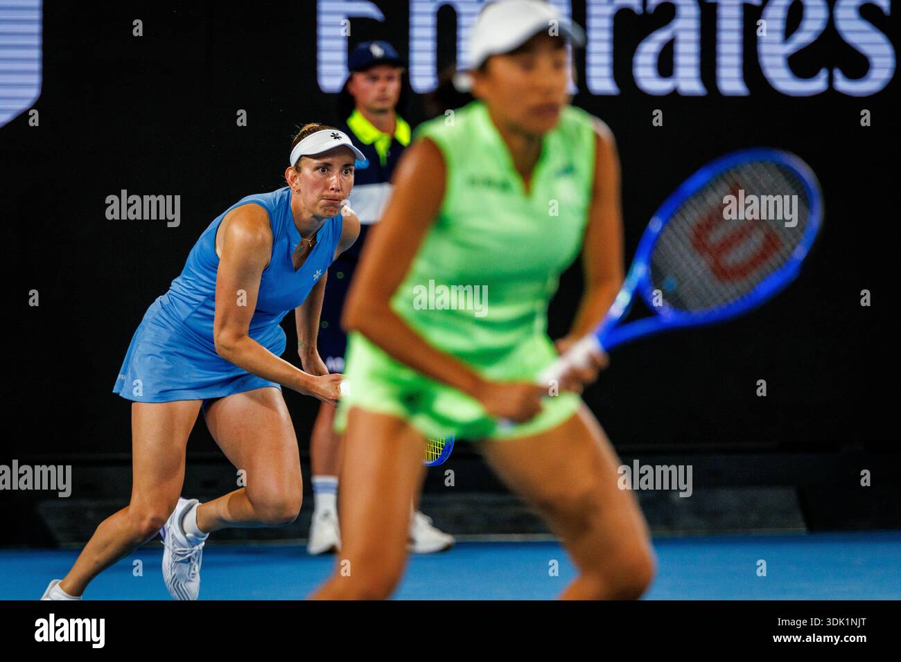 Belgium’s Elise Mertens/China’s Shuai Zhang during a Women’s Doubles ...
