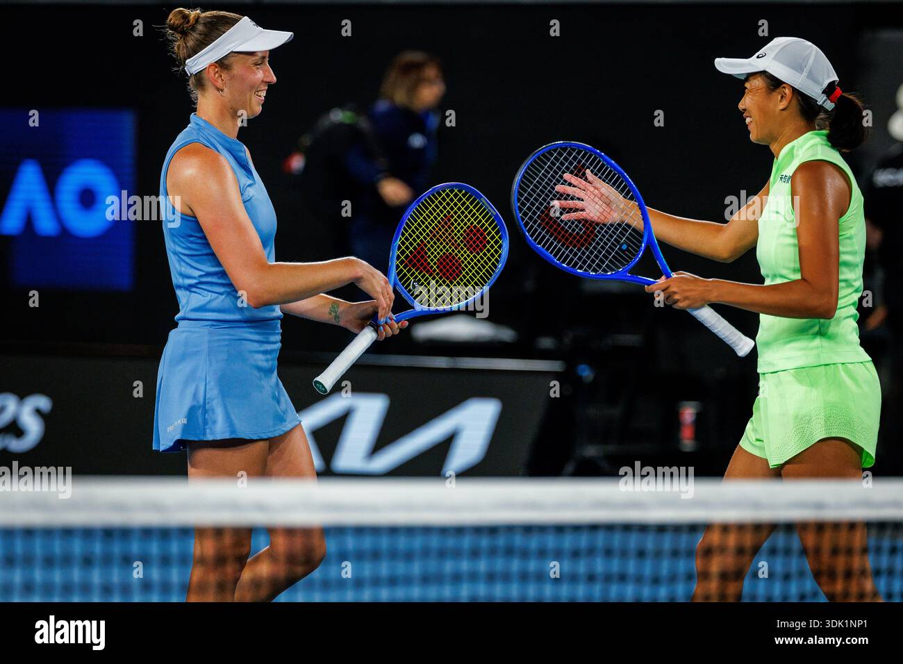 Belgium’s Elise Mertens/China’s Shuai Zhang during a Women’s Doubles ...