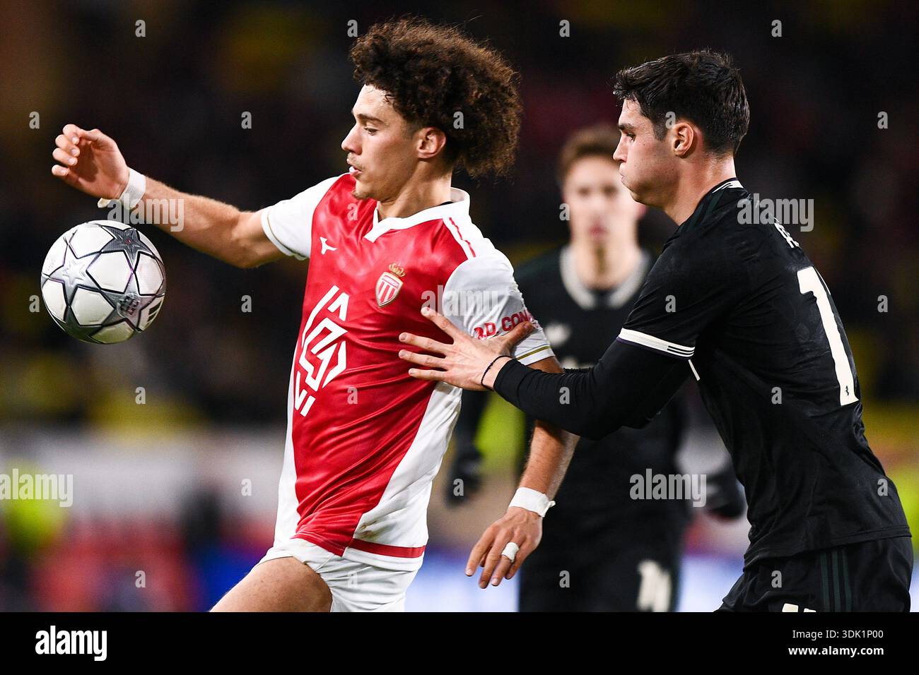MONACO, MONACO - JANUARY 28: Stanis Idumbo of AS Monaco, Vasilije Adzic ...