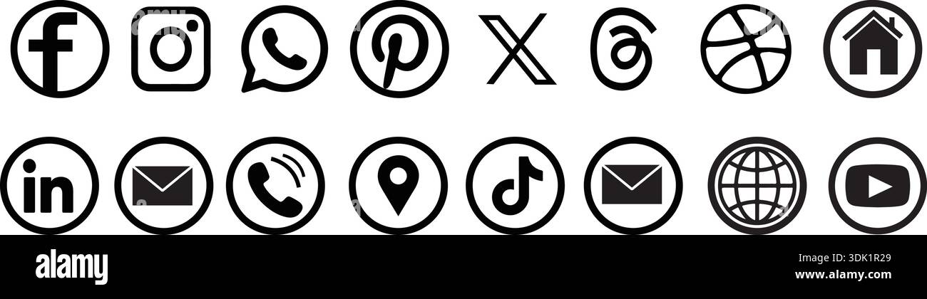 Social Media Platform Logos Icon Set Vector - Digital Social Media ...