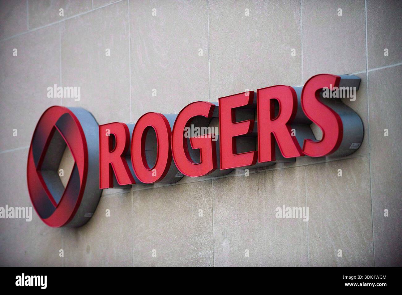 The Rogers Communications sign marks the company's headquarters in ...