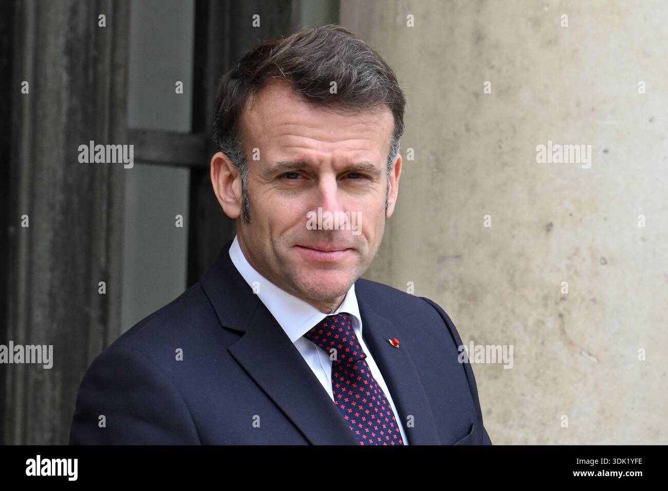 France's President Emmanuel Macron welcome M. Robert Fico at the Elysee ...