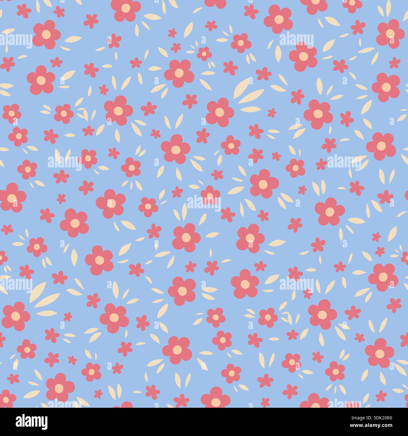 Blue floral ditsy retro Stock Vector Images - Alamy