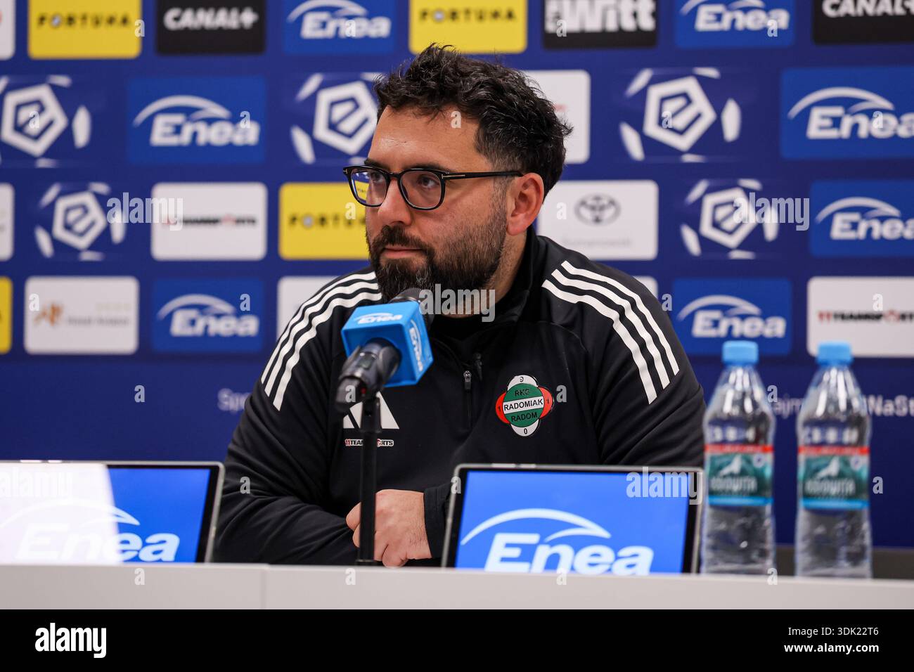 Radom 29.01.2026. PKO Ekstraklasa. Press conference of head coach of ...