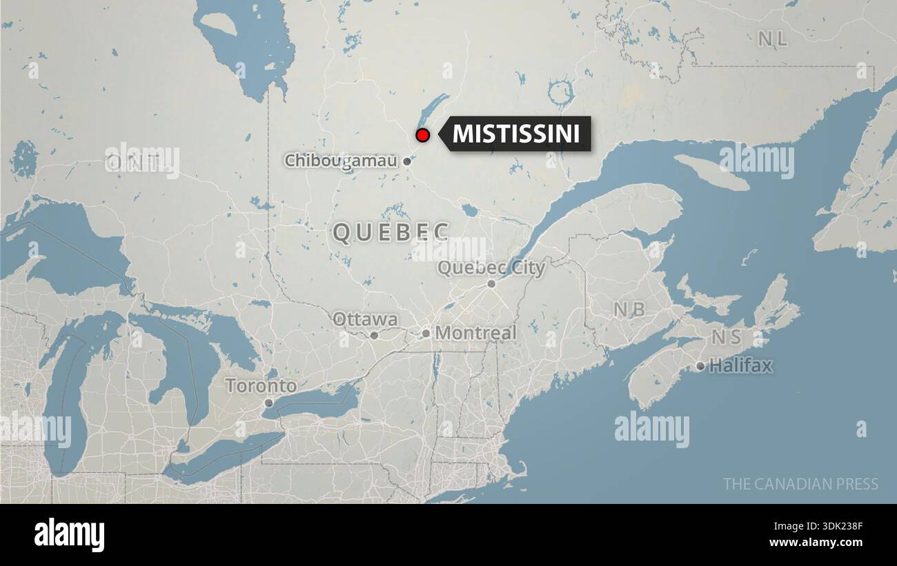 Map locating the Cree Nation of Mistissini in northern Quebec. THE ...
