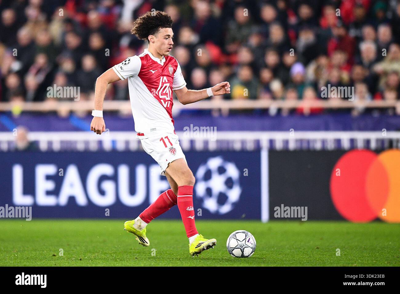 MONACO, MONACO - JANUARY 28: Maghnes Akliouche of AS Monaco in action ...
