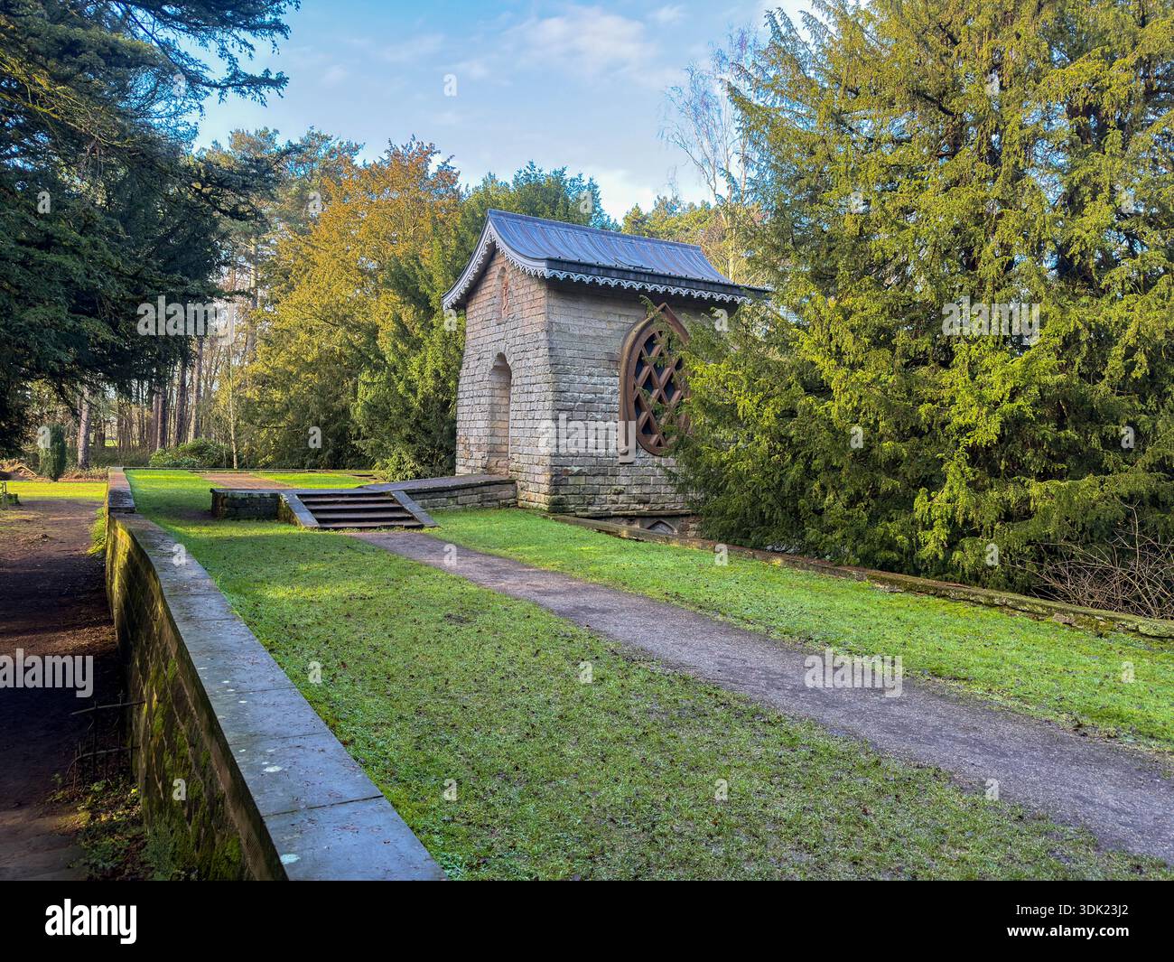 Moorish Temple Summer House at Elvaston Castle Country Park on a sunny ...