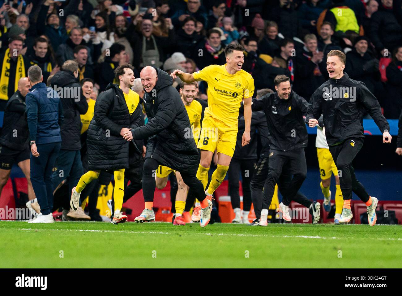 FK Bodo/Glimt's Jostein Gundersen celebrates the victory in Champions ...