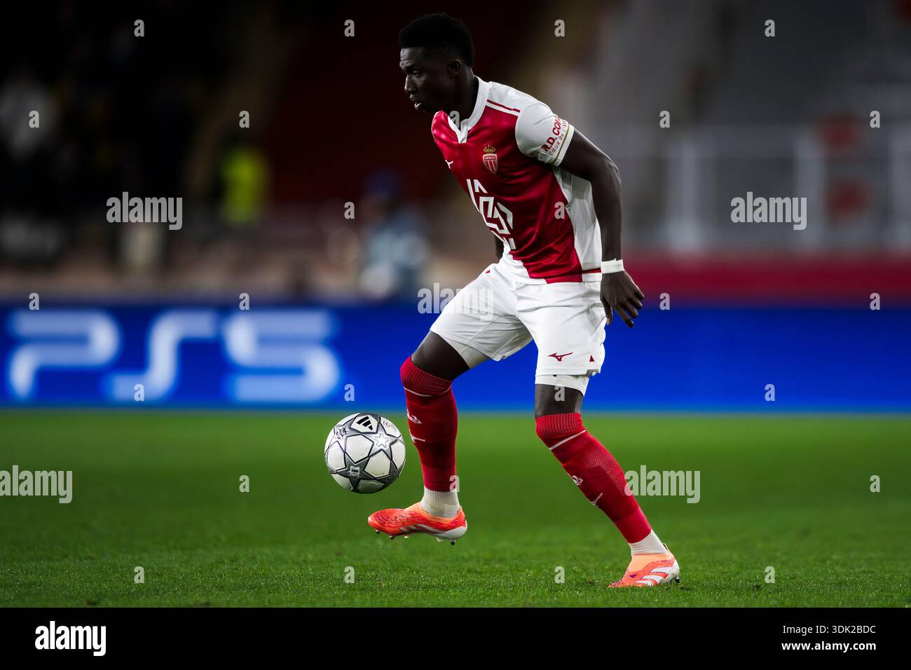 Lamine Camara of AS Monaco in action during the UEFA Champions League ...
