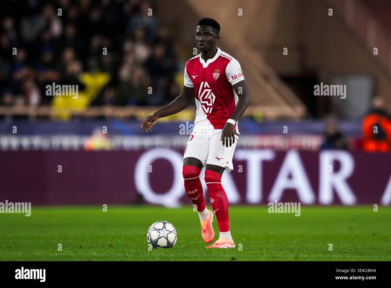 Lamine Camara of AS Monaco in action during the UEFA Champions League ...