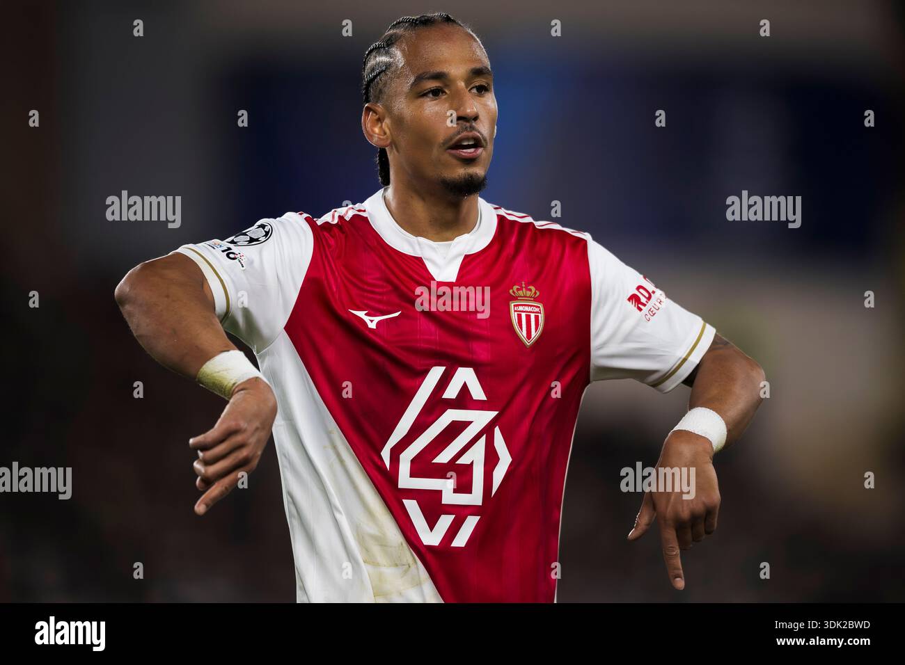 Thilo Kehrer of AS Monaco gestures during the UEFA Champions League ...