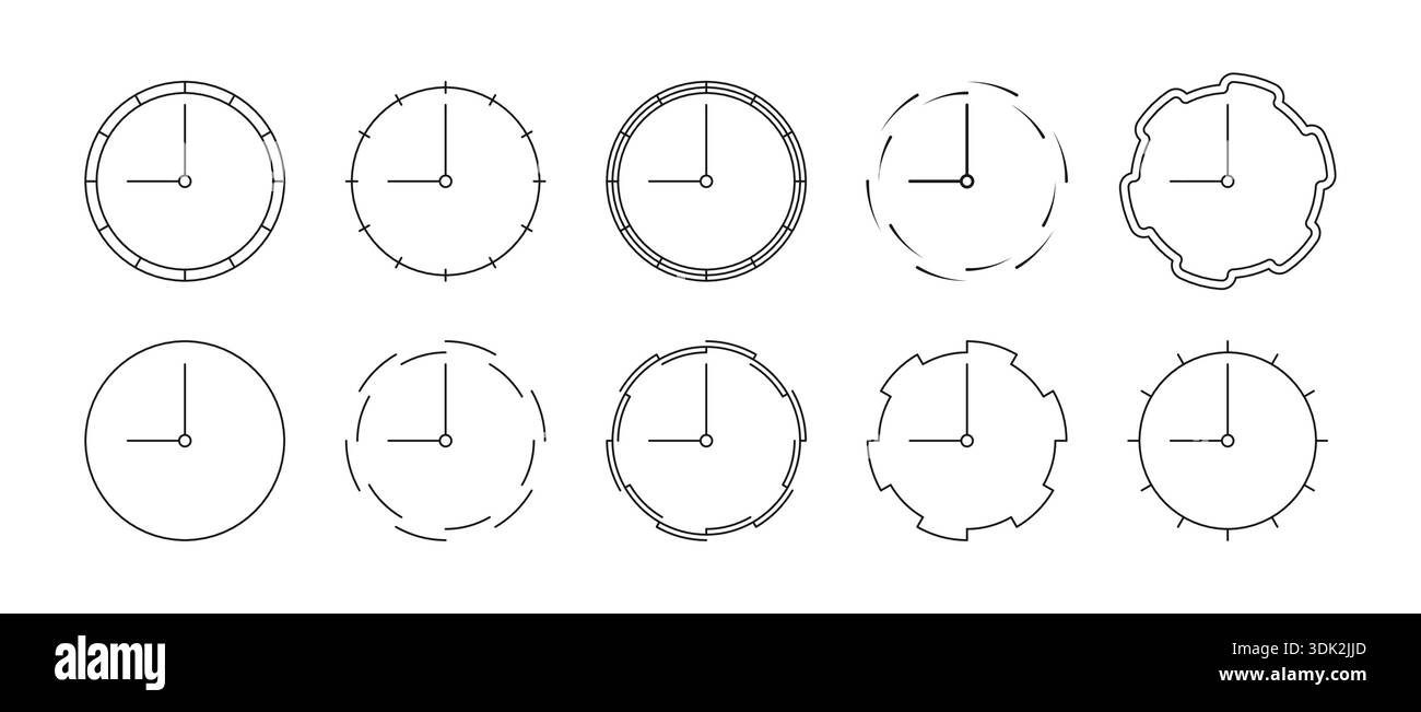 10 steps round clock interface. 10 different watch faces. analog watch ...