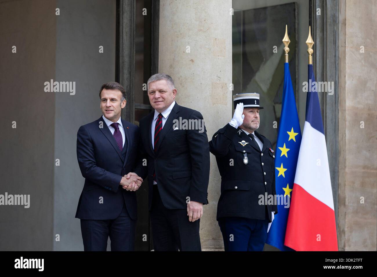 Emmanuel Macron welcomes Robert Fico, Prime Minister of the Slovak ...