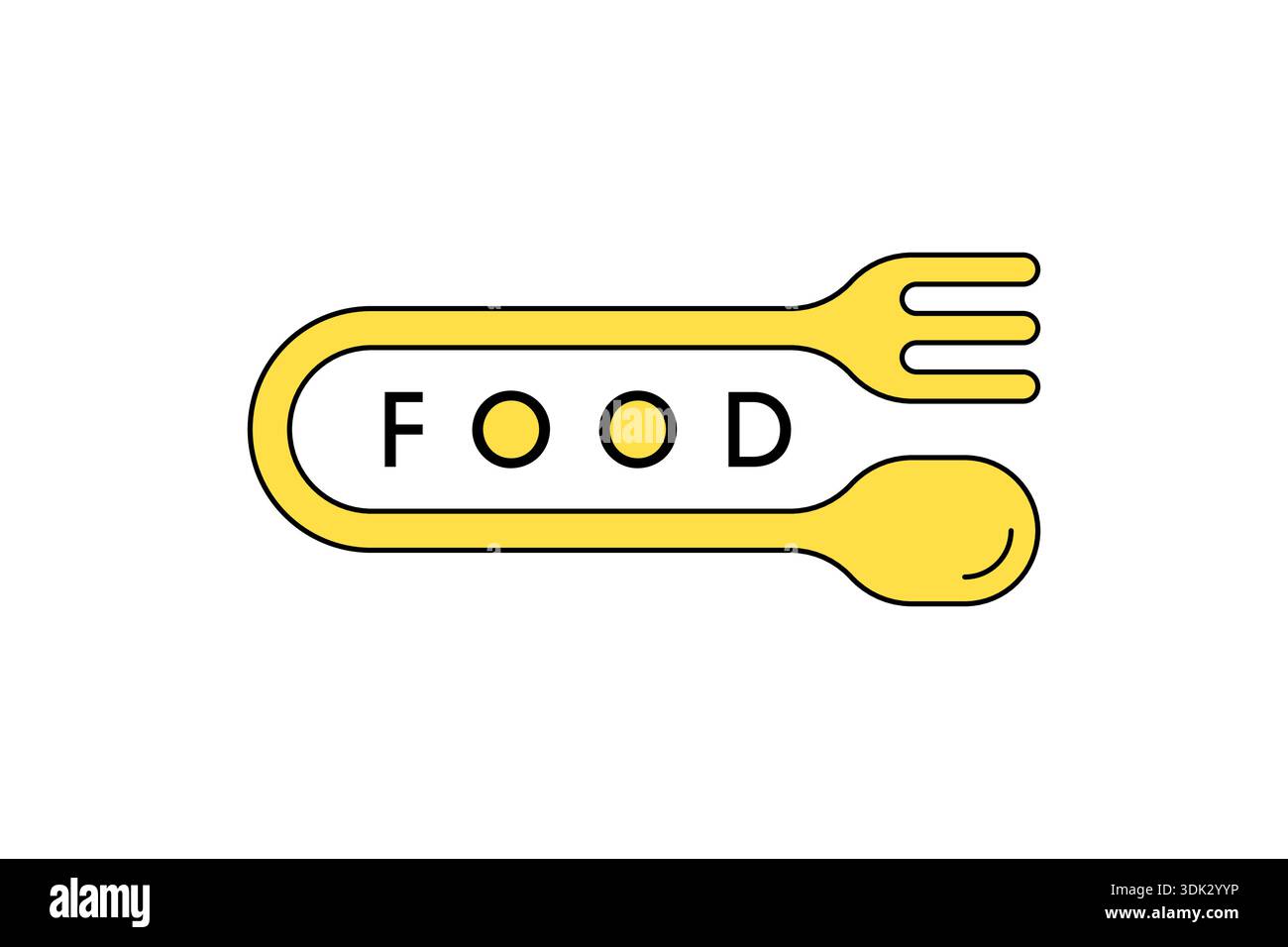 combined fork and spoon symbols and the word food. fork and spoon ...