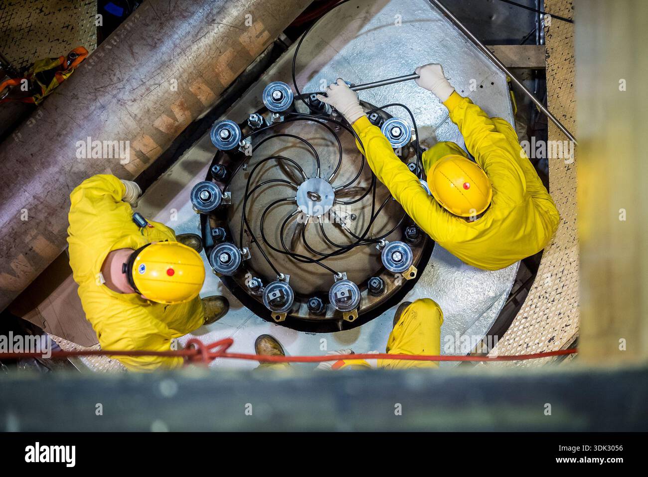 Dukovany Nuclear Power Plant workers during inspection and maintenance ...