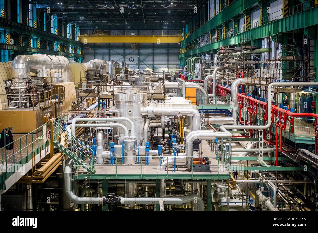 Dukovany Nuclear Power Plant engine room of the first and second ...