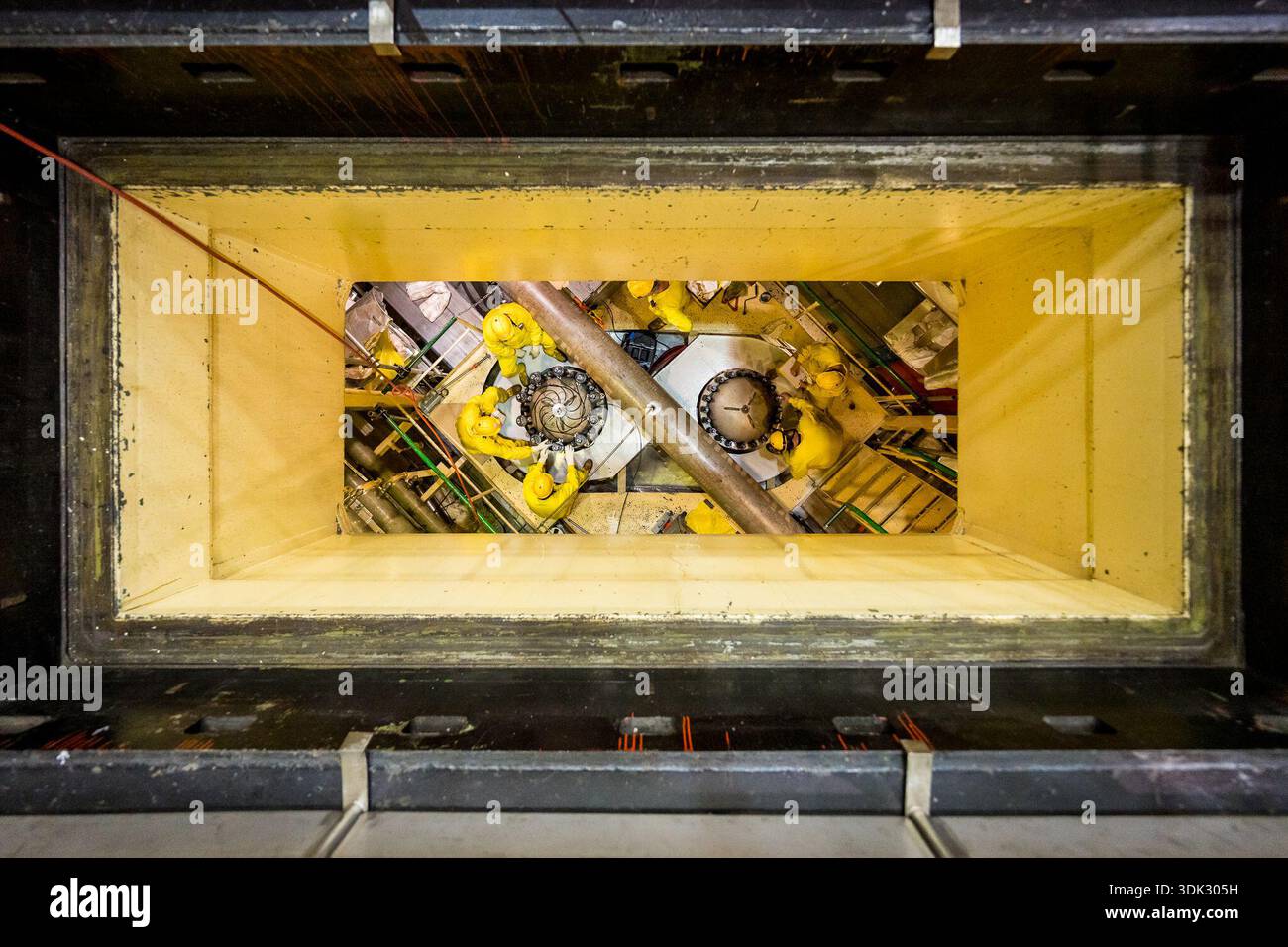 Dukovany Nuclear Power Plant workers during inspection and maintenance ...