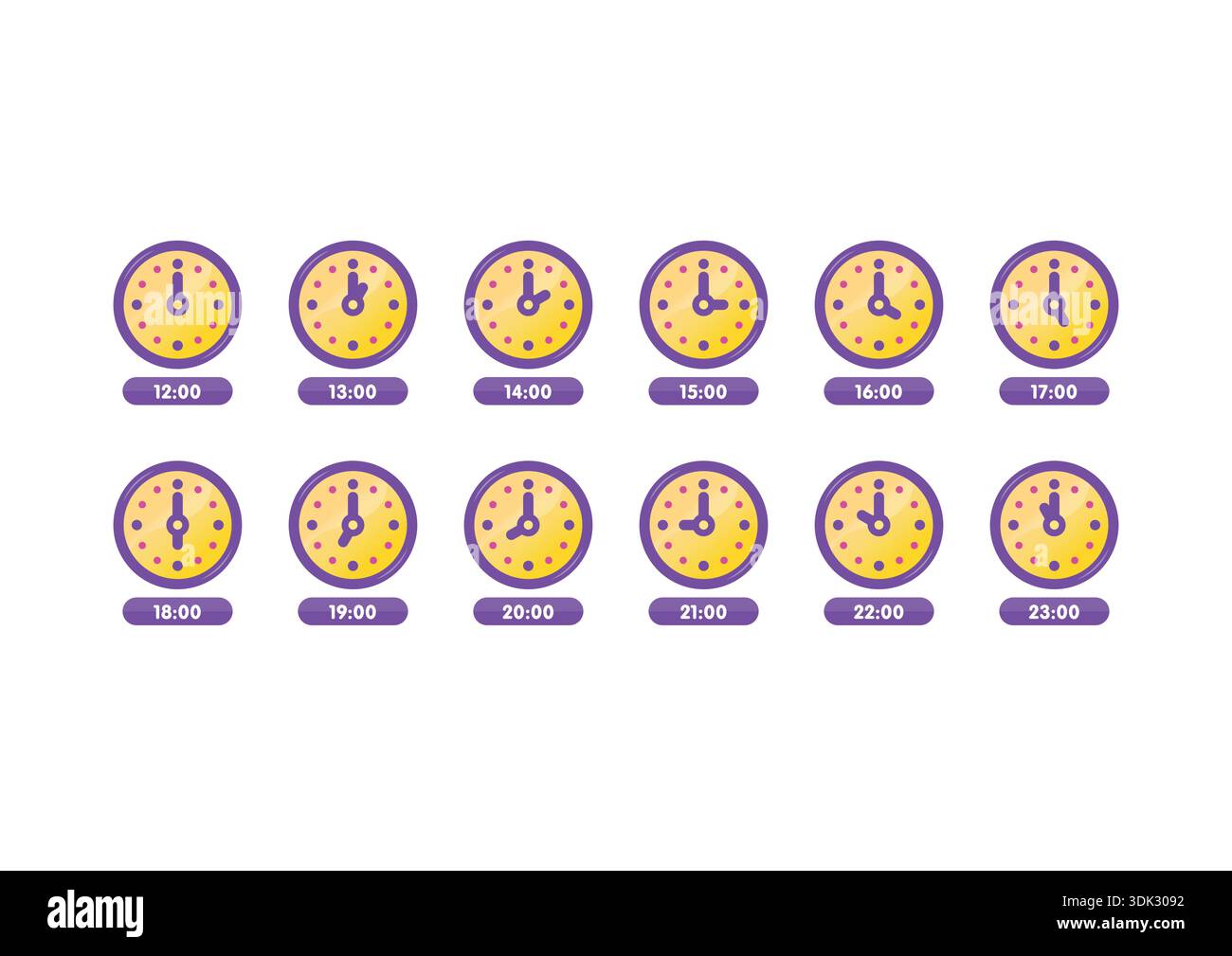 cute purple watches. twelve step clock interface. 12 steps clock ...