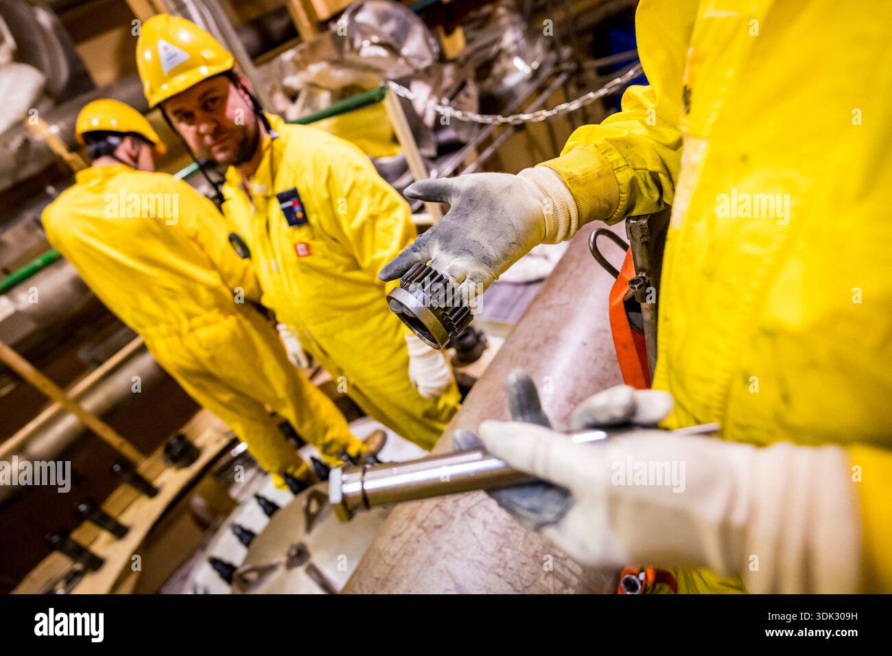 Dukovany Nuclear Power Plant workers during inspection and maintenance ...