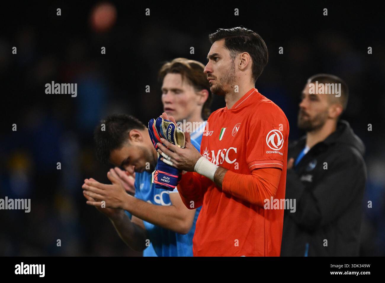 Alex Meret of S.S.C. Napoli greets the supporters at the end of the ...