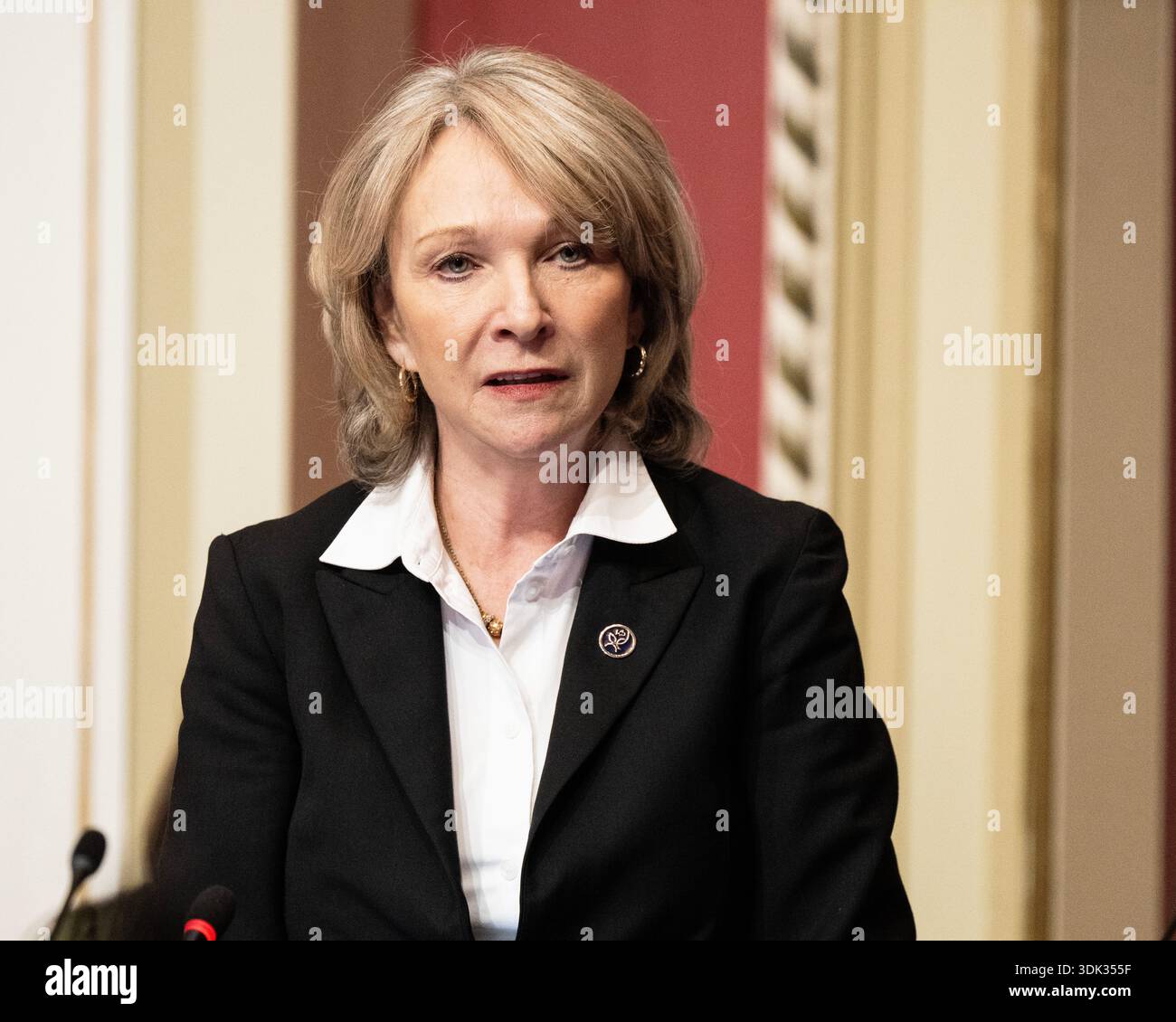 La ministre quv©bv©coise responsable des AvÆnv©s, Sonia Bv©langer, se ...