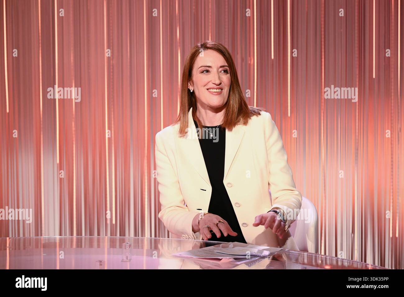 Rome: Rai Studios on Via Teulada. Five minutes with Roberta Metsola. In ...