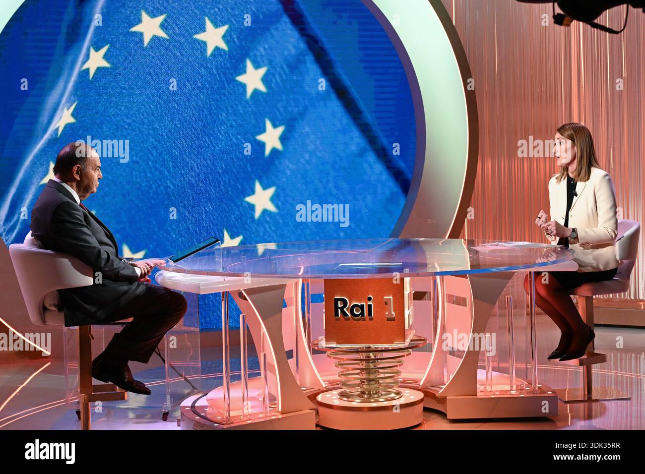 Rome: Rai Studios on Via Teulada. Five minutes with Roberta Metsola. In ...