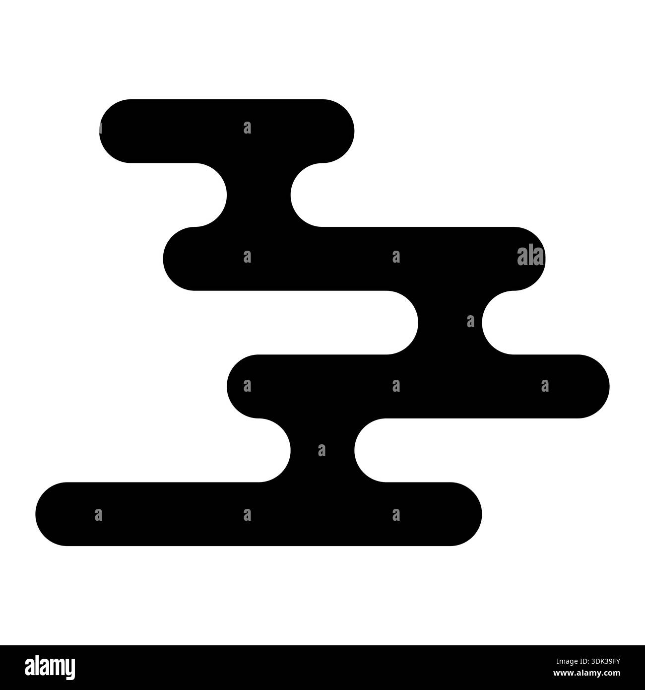 Stylized black mist form using layered horizontal rounded bar elements ...