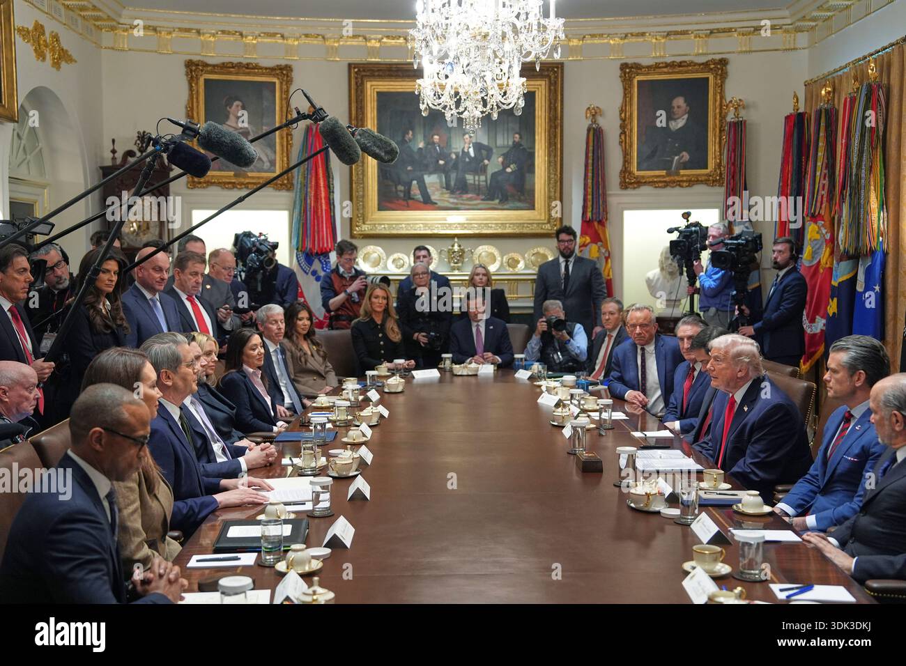 President Donald Trump speaks during a cabinet meeting at the White ...